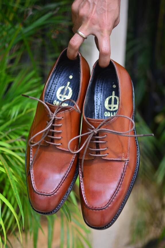 Buy Oblum Brown Argetenian Full Grain Crust - Leather Handcrafted Derby ...