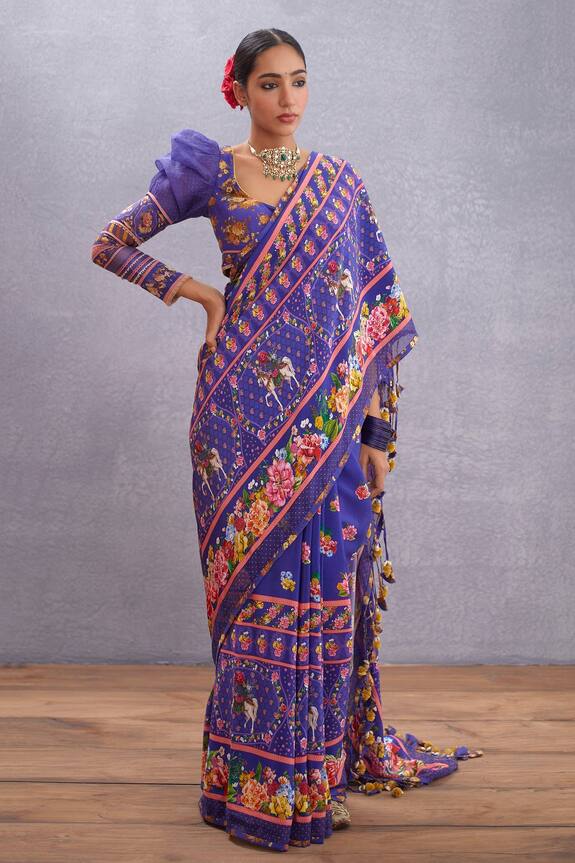 Buy Torani Purple Crepe Silk Jamuni Mahnoor Saree Online | Aza Fashions