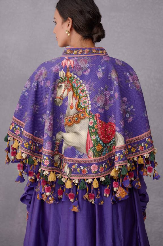 Buy Torani Purple Handwoven Jacquard Jamuni Ashvamedha Baluchi Jacket ...