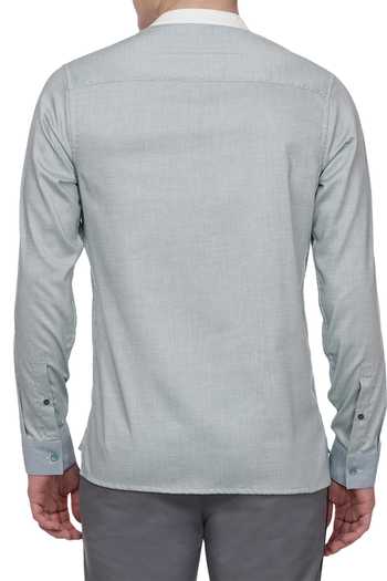 Buy Lacquer Embassy Green Henley Neckline Shirt Online | Aza Fashions