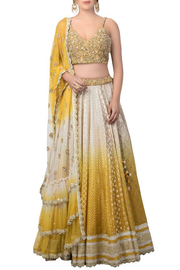 Buy Daddy's Princess White Printed And Embroidered Lehenga Set Online ...