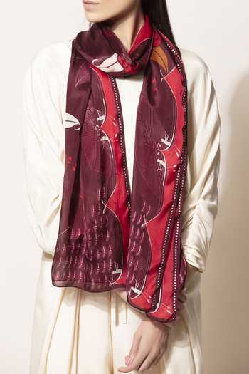 Buy AMPM Printed Silk Stole Online | Aza Fashions