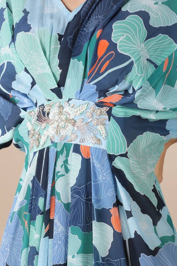 Buy Archana Shah Blue Bamberg Crepe Floral Print Kaftan Online | Aza ... Buy Archana Shah Blue Bamberg Crepe Floral Print Kaftan Online | Aza ...