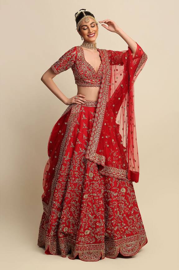 Buy Daddy's Princess Raw Silk Embroidered Lehenga Set Online | Aza Fashions