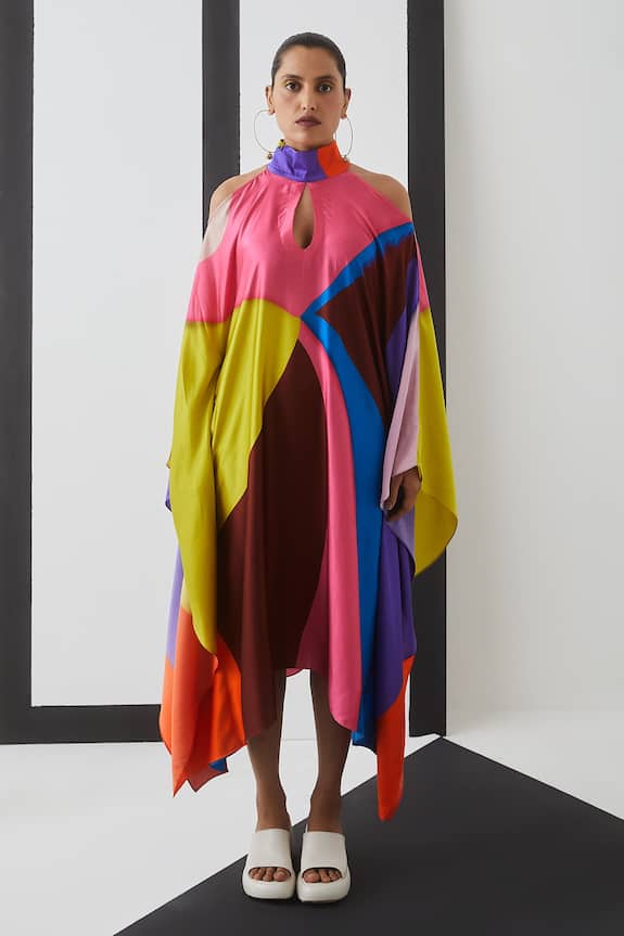 Buy Studio Rigu Multi Color Vegan Silk Luna Swirl Kimono Online | Aza ...