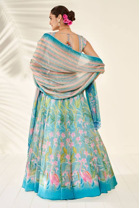 Buy Anita Dongre Flamingo Paradise Printed Lehenga Set Online | Aza ...