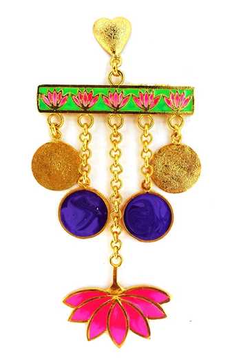 Buy Aditi Bhatt Lotus Love Dangler Earrings Online | Aza Fashions