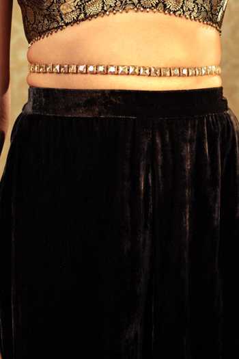Buy Tarun Tahiliani Square Crystal Embellished Belt Online | Aza Fashions