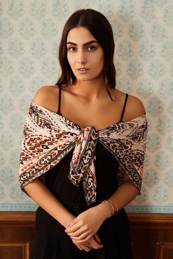 Buy Ritu Kumar Alvira Printed Scarf Online | Aza Fashions