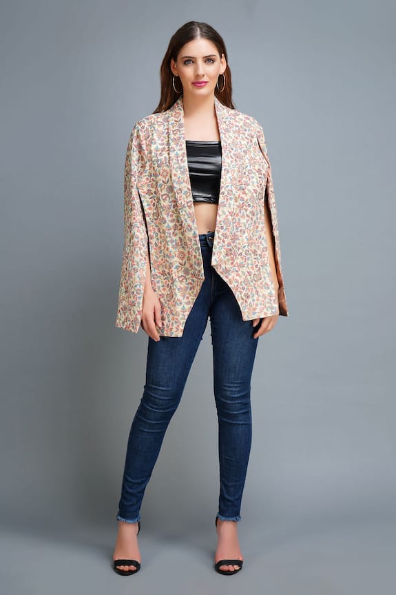 Buy Dusala Shawls White Pashmina Paisley Kani Woven Jacket Online | Aza ...