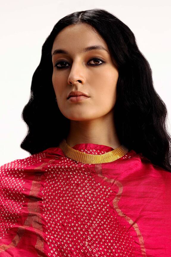 Buy Studio Medium Pink Lehar Handwoven Bengal Silk Jamban Saree Online ...