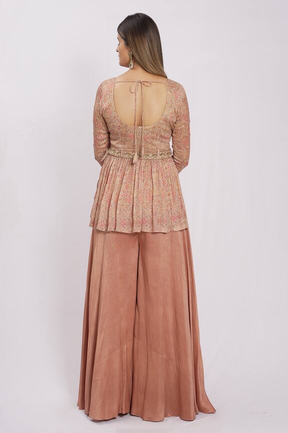 Buy Printed Peplum Top Palazzo Set by Vana Ethnics at Aza Fashions