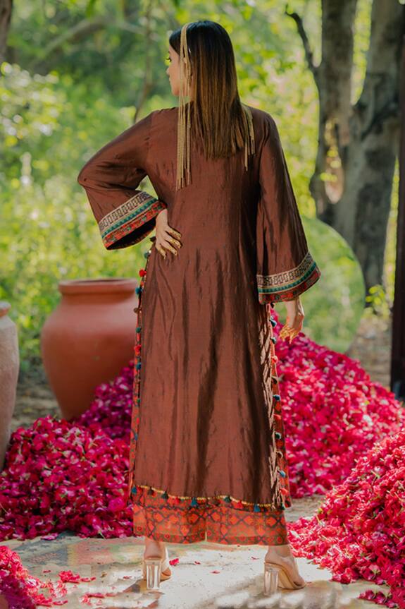 Buy Pooja-Keyur Multi Color Cotton Silk Aari Embroidered Kurta And Pant ... Buy Pooja-Keyur Multi Color Cotton Silk Aari Embroidered Kurta And Pant ...