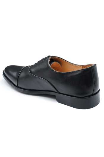 Buy Rapawalk Black Italian Soft Leather Handcrafted Toe Cap Oxford ...