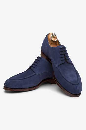 Buy Bridlen Blue Upper Leather Y-tip Derby Shoes Online | Aza Fashions