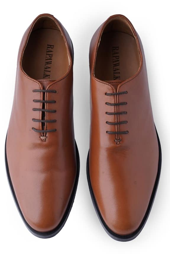 Buy Rapawalk Brown Italian Soft Leather Handcrafted Wholecut Oxford ...