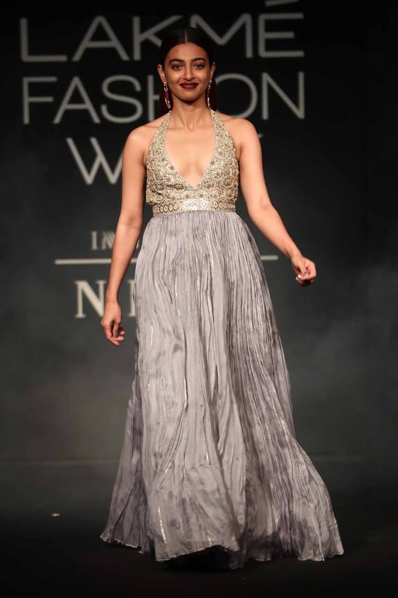 Buy Punit Balana Cream Hand Embroidered Gown Online | Aza Fashions