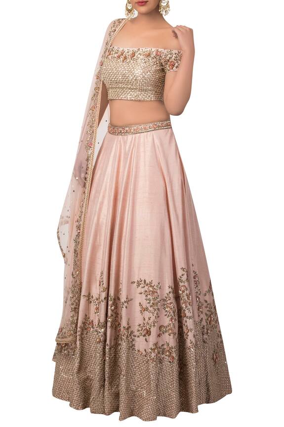Buy Daddy's Princess Pink Embroidered Lehenga Set Online | Aza Fashions