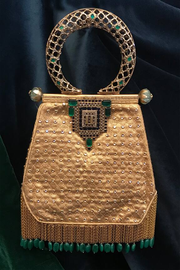 Buy Tarun Tahiliani - Accessories Jewel Handle Bag Online | Aza Fashions