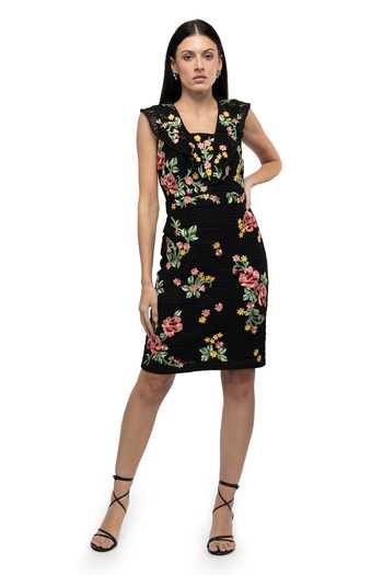 Buy Gaya Black Silky Modal (modal) Floral Embroidered Dress Online ...