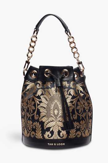 Buy Tan & Loom Bombay Brocade Botanical Woven Bucket Bag Online | Aza ...