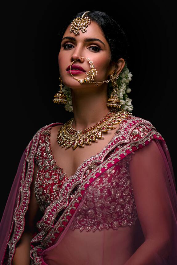 Buy Anushree Reddy Raw Silk Embroidered Lehenga Set Online | Aza Fashions