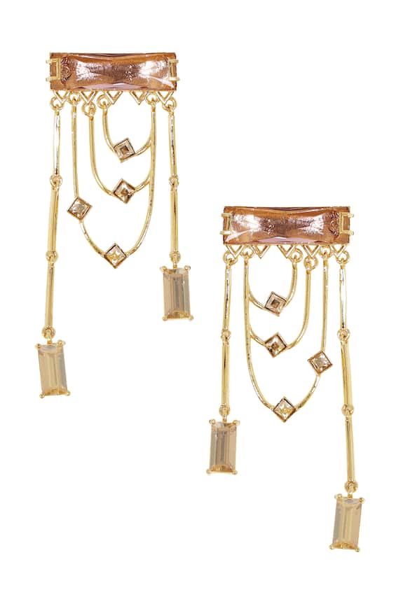 Buy Esme by Aashna Dalmia Crystal Chain Danglers Online | Aza Fashions