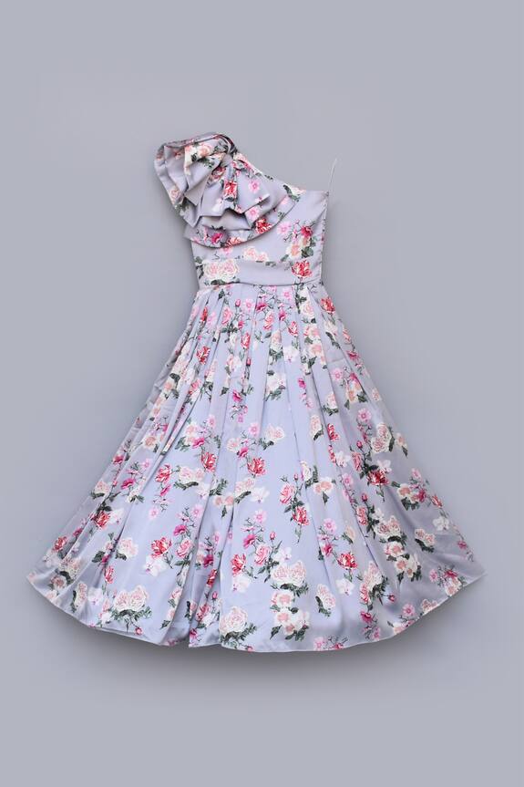 Buy Fayon Kids Blue Cotton Printed Gown For Girls Online | Aza Fashions