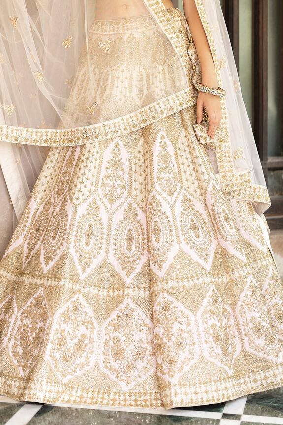 Buy Angad Singh White Raw Silk Embroidered Lehenga Set Online | Aza ...