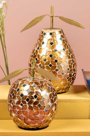 Buy Manor House Mosaic Mirror Pear And Apple Decorative Fruit (Set of 2 ...