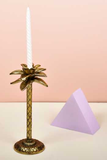 Buy Manor House Brass Palm Tree Pillar Candle Holder (single Pc) Online ...