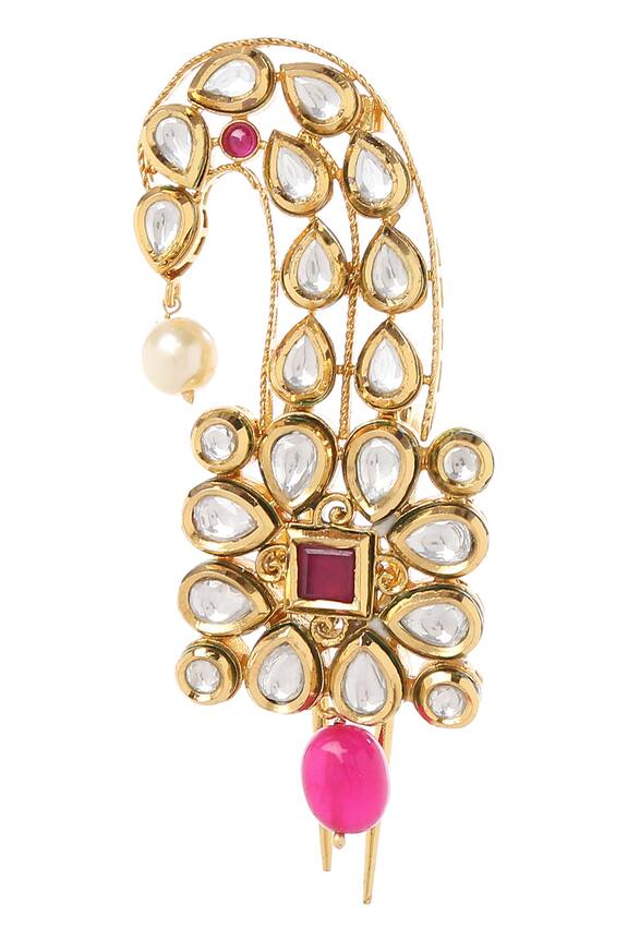 Buy Minaki Gold Kundan Kalgi Online | Aza Fashions