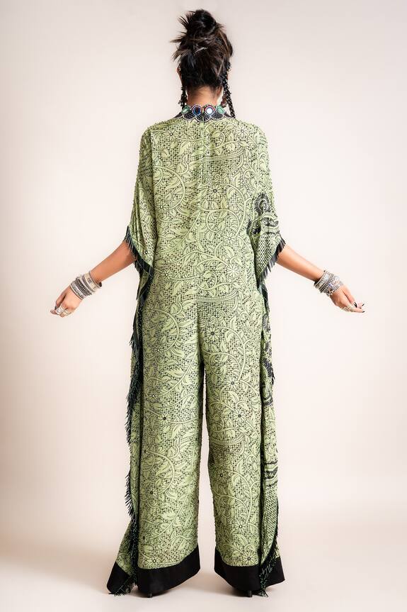 Buy Nupur Kanoi Green Crepe Printed Kaftan Jumpsuit Online | Aza Fashions