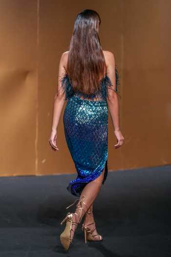Buy Not So Serious By Pallavi Mohan Blue Lush Embroidered Bralette And ...
