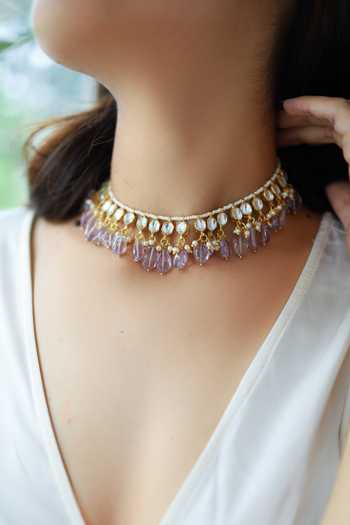 Buy Phiroza Kundan Choker Necklace Online | Aza Fashions