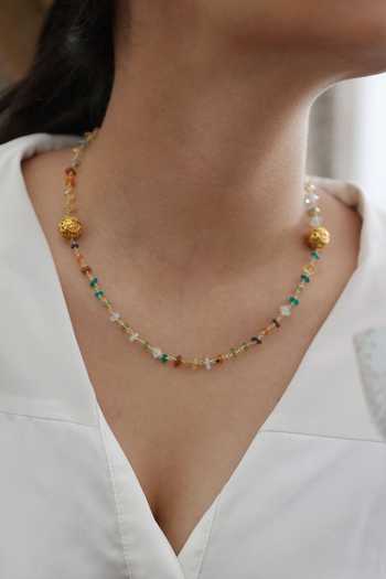 Buy Phiroza Stone Embellished Contemporary Necklace Online | Aza Fashions