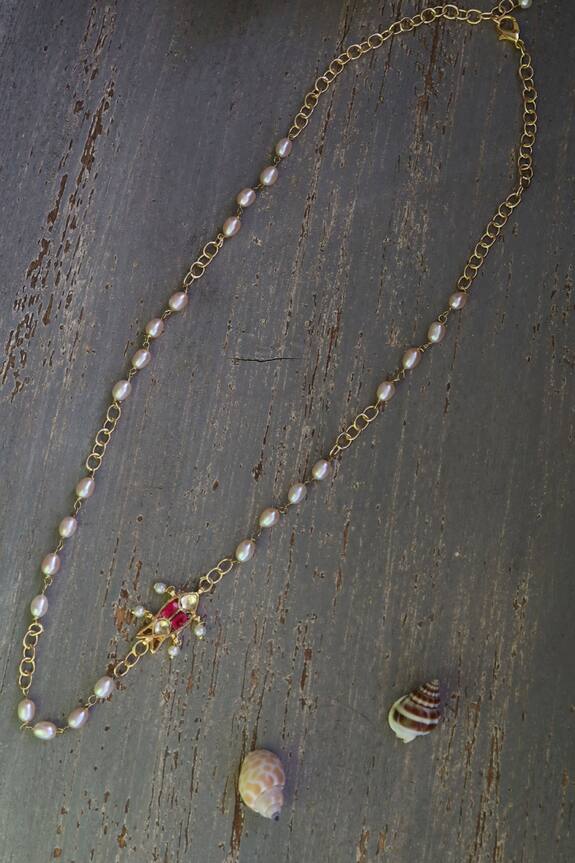 Buy Phiroza Pearl String Contemporary Necklace Online | Aza Fashions