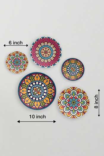 Buy The Quirk India Geometric World Of Abstract Wall Plates (Set of 5 ...