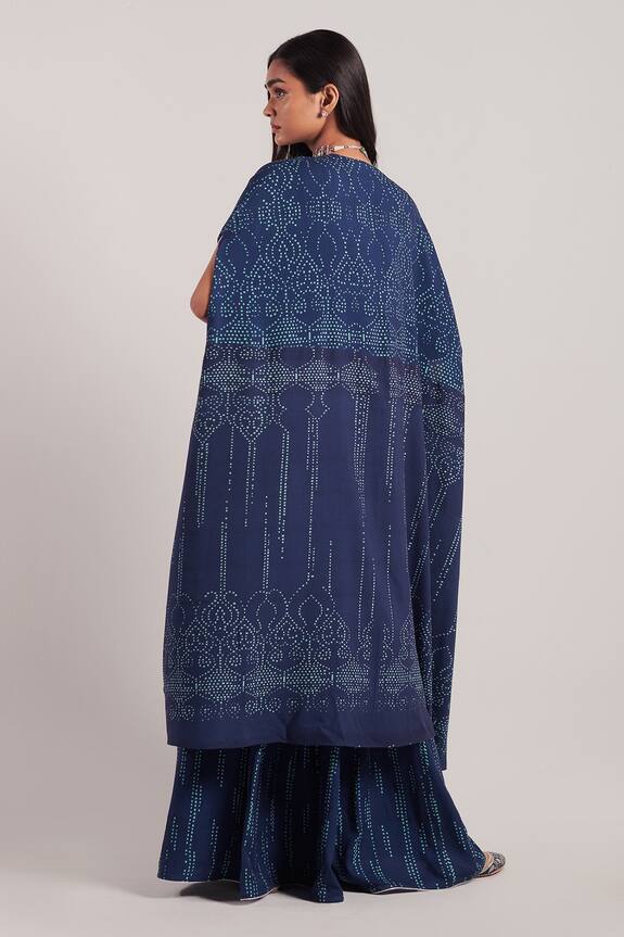 Buy Inej Blue Rayon Flex Embroidered Cape Palazzo Set Online | Aza Fashions
