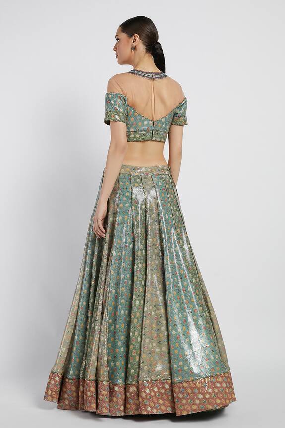 Buy Rabani & Rakha Multi Color Sheeting Rabia Printed Lehenga Set ...