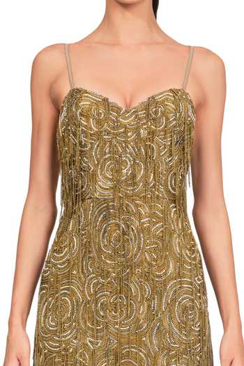 Buy Rocky Star Gold Net Chain Detailing Short Dress Online | Aza Fashions