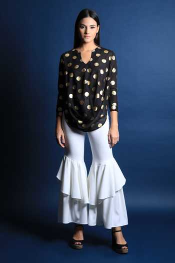 Buy Swatee Singh Ivory Heavy Crepe Fit And Flare Pants Online | Aza ...