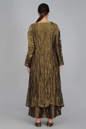 Buy Yavi Gold Handwoven Silk Tissue Tunic Online | Aza Fashions