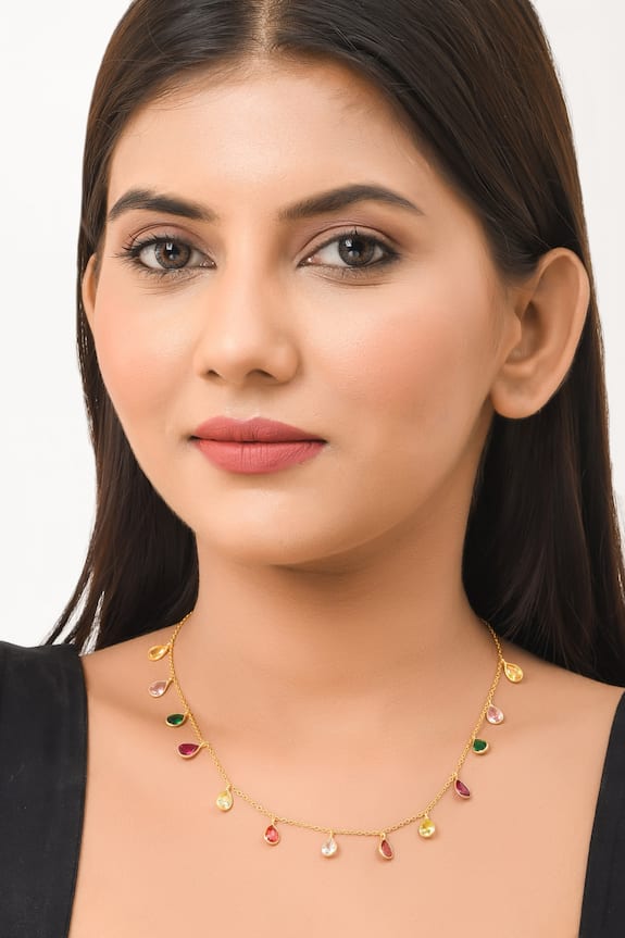 Buy Zeeya Luxury Jewellery Stone Drop Contemporary Necklace Online ...