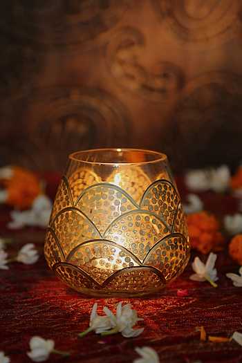 Buy Amoli Concepts Hand Painted Votive Online | Aza Fashions