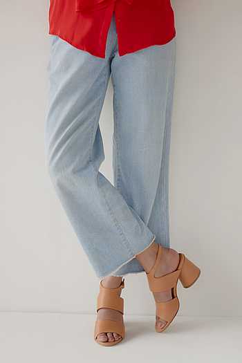 Buy Vanilla Moon Brown Estelle Dual Band Leather Heels Online | Aza ...