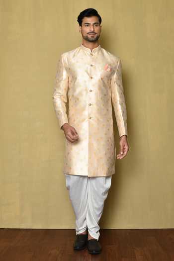 Buy Arihant Rai Sinha Cream Fancy Jaquard Jacquard Woven Booti Sherwani ...