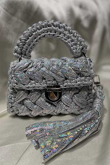 Buy BIJIT Metallic Snake Pattern Sling Bag Online | Aza Fashions