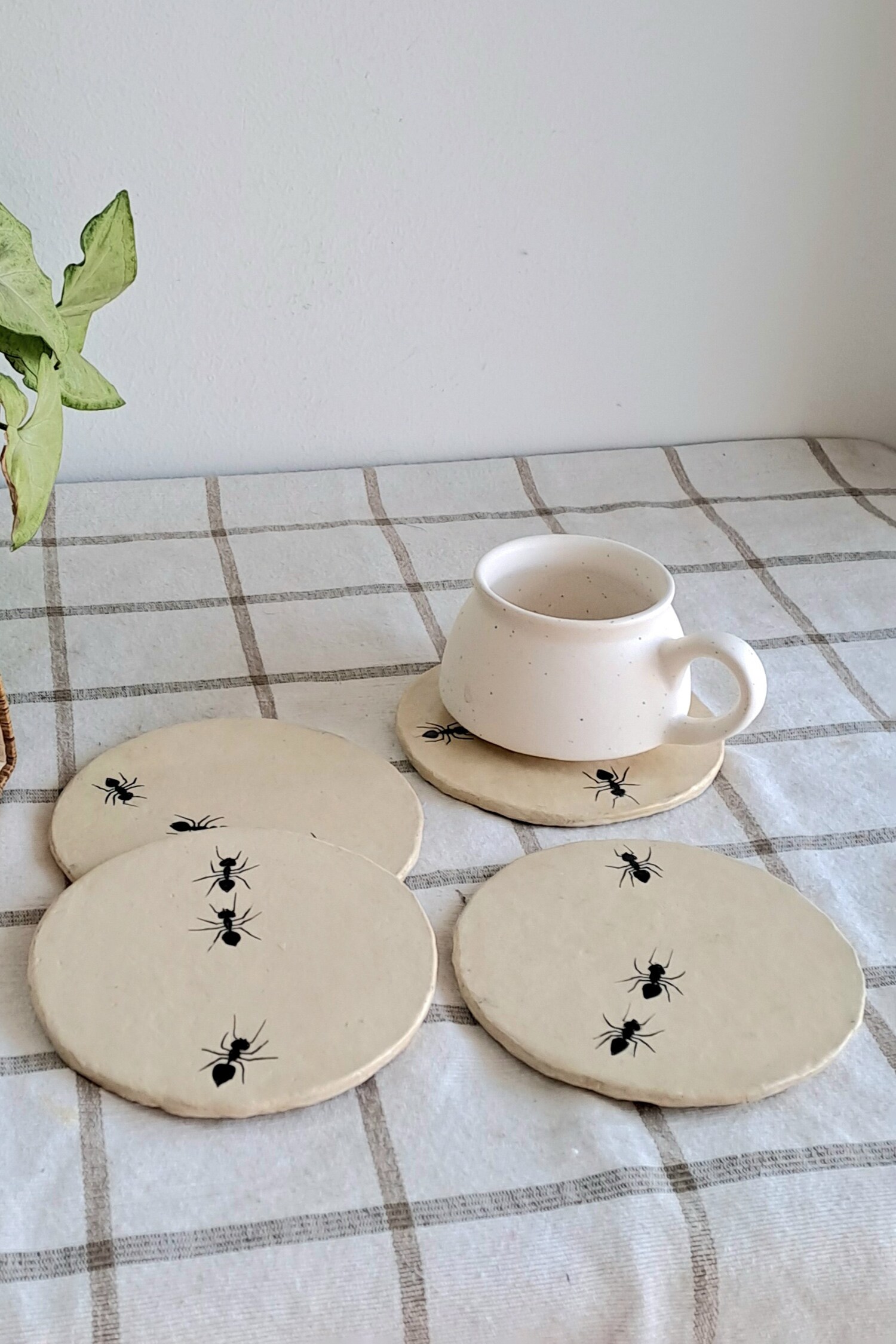 Buy ARANYA EARTHCRAFT Ant Coasters - Set Of 4 Online | Aza Fashions