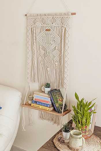 Buy The Artsy Barrel Hanging Woven Shelf Online | Aza Fashions